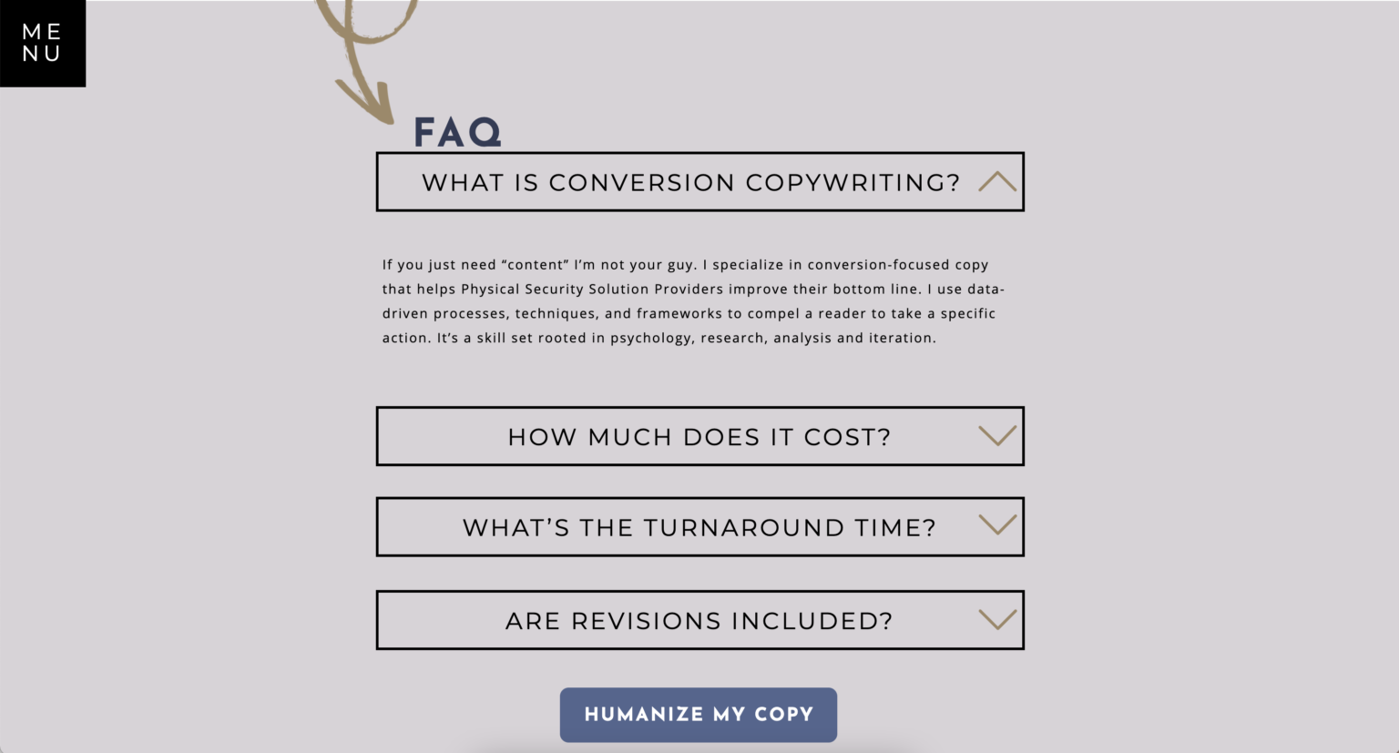 How To Create A Drop Down FAQ Section In Showit - Rebekah Read Creative