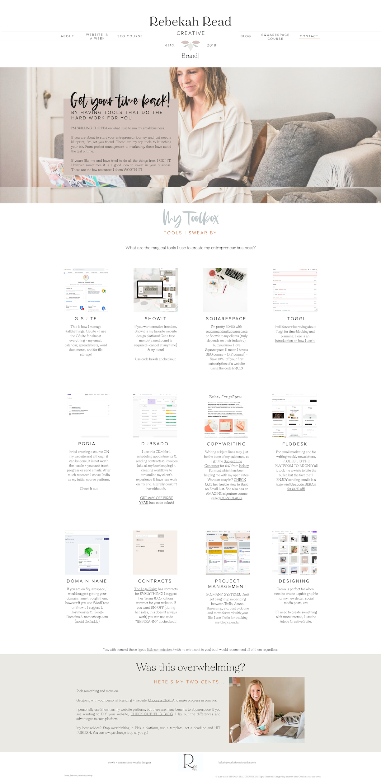 How To Create A Resources Page On Your Showit Website - Rebekah Read ...